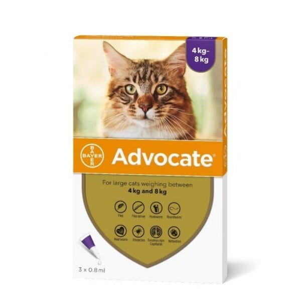 Advocate 80 Spot-On for Large Cats 4-8kg 3 Pack or 6 Pack | Vets 2 Your ...